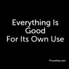 Everything Is Good For Its Own Use - Proverbsy
